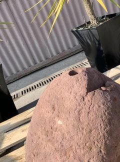 Large Drilled Red Boulder | Welsh Slate Water Features