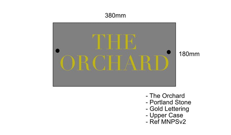 Portland Stone House Sign The Orchard - Welsh Slate Water Features